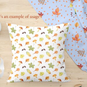 Fall Digital Paper, Autumn Background, Fall Seamless Pattern, Mushrooms ...