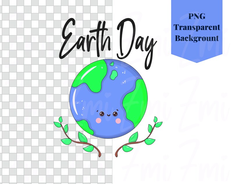 Earth Day Png Clipart, Cute Kawaii Zero Waste Printable Sublimation ...
