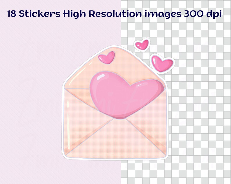 Valentines Day Love Png Digital Sticker Pack Goodnotes Planner ...