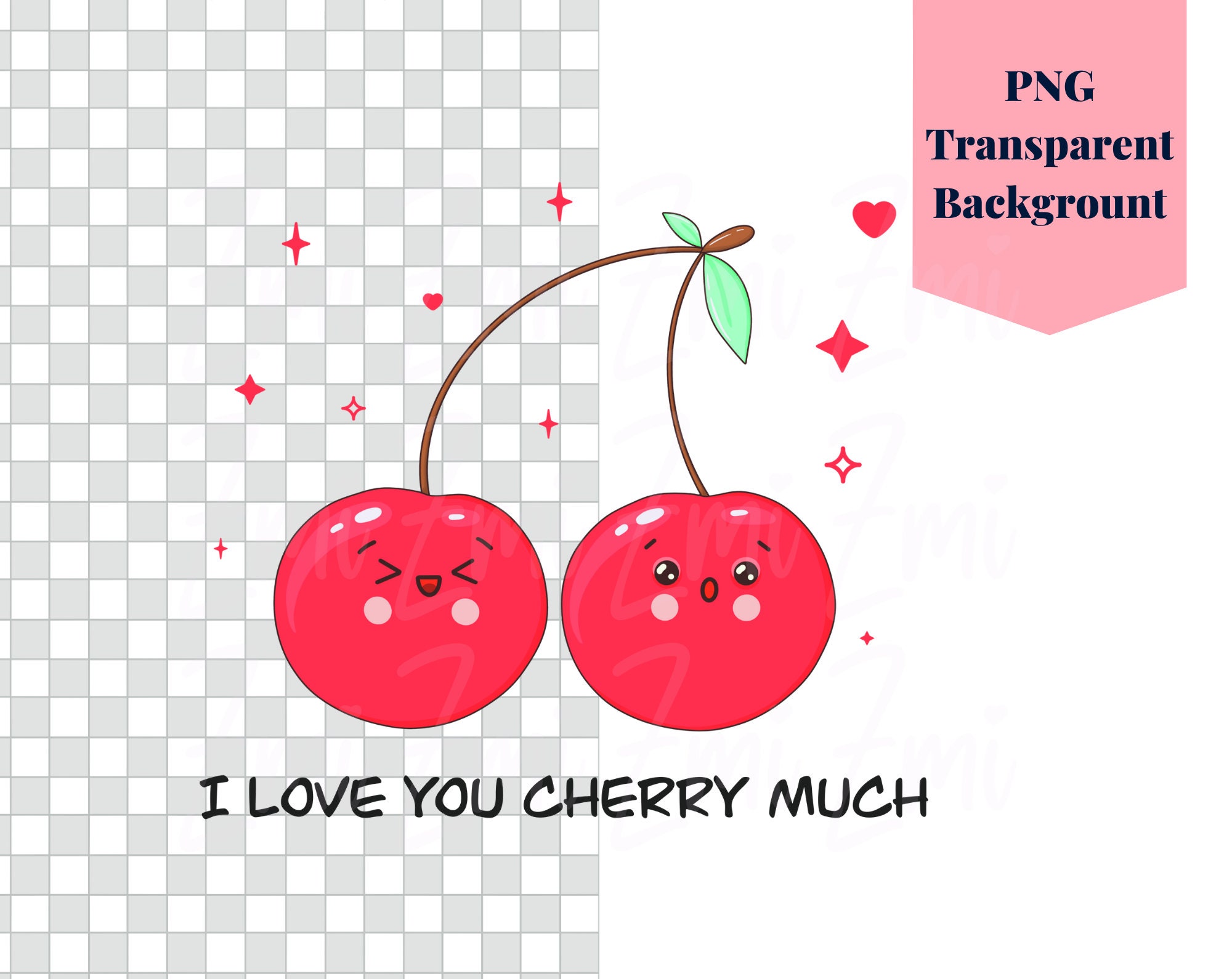 Love You Cherry Much Png Clipart, Cute Kawaii Character, Printable ...