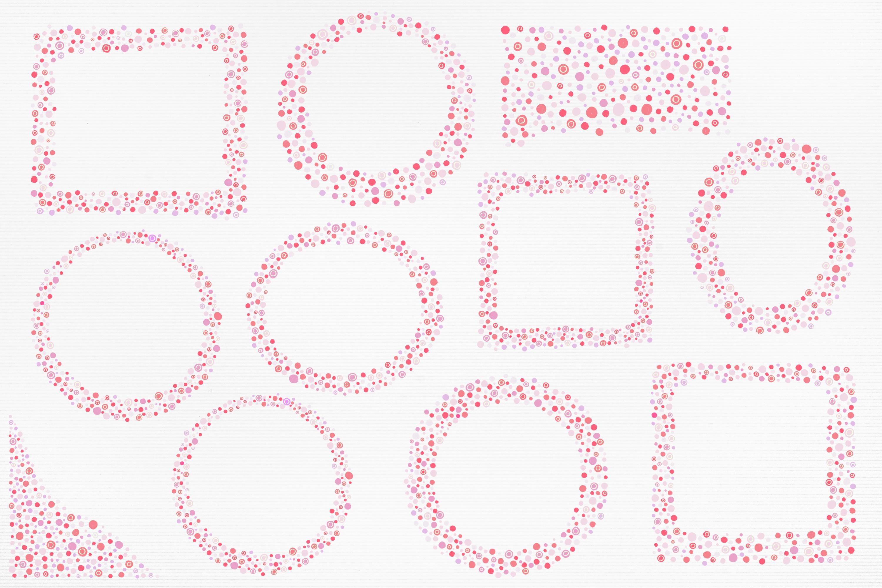 Pink Confetti Borders | Cute Doodle PNG Graphics | Printable Pink ...