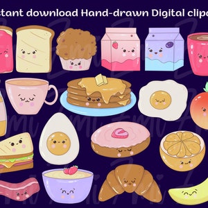 Cute Kawaii Food Clipart, Breakfast Coffee Png, Doodle Cartoon ...