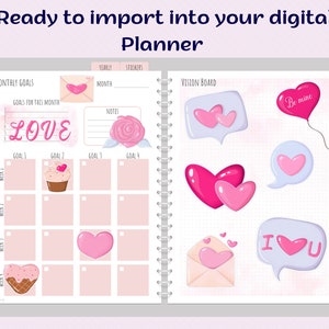Valentines Day Love Png Digital Sticker Pack Goodnotes Planner ...