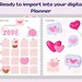 Valentines Day Love Png Digital Sticker Pack Goodnotes Planner ...