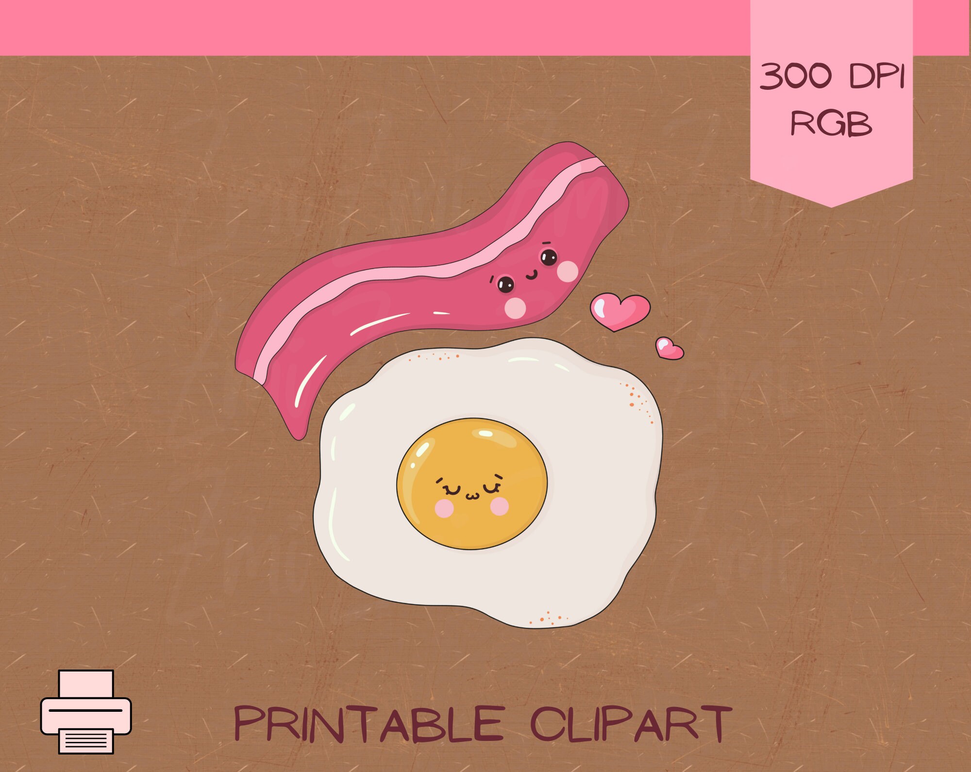 Kawaii Perfect Match Png Clipart, Cute Breakfast Printable Digital Art ...