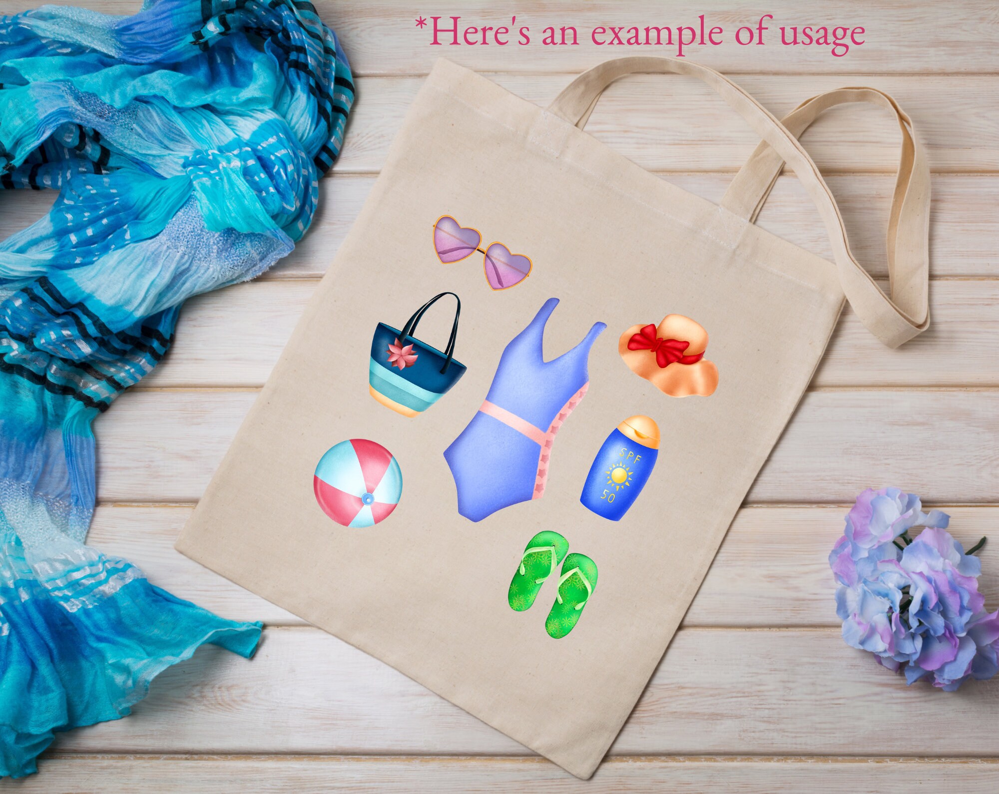 Summer Clipart, Beach Png Tropical Illustration, Ice Cream Papaya ...