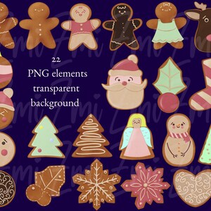 Christmas Kawaii Clipart, Gingerbread Cookie, Rudolph the Red Nosed ...