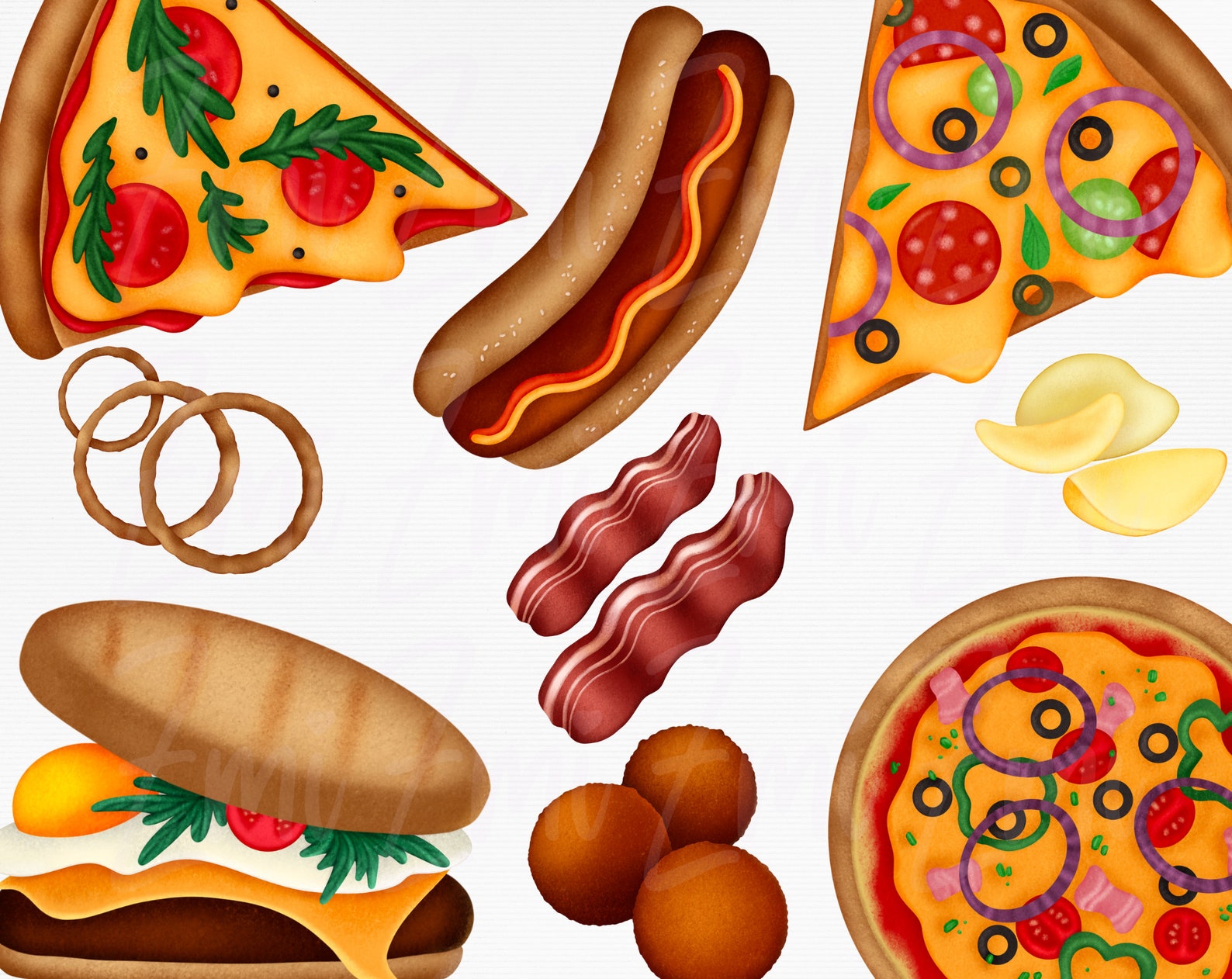 Fast Food Clipart, Junk Food PNG, Pizza, Hot Dog, Burger, Sandwich ...