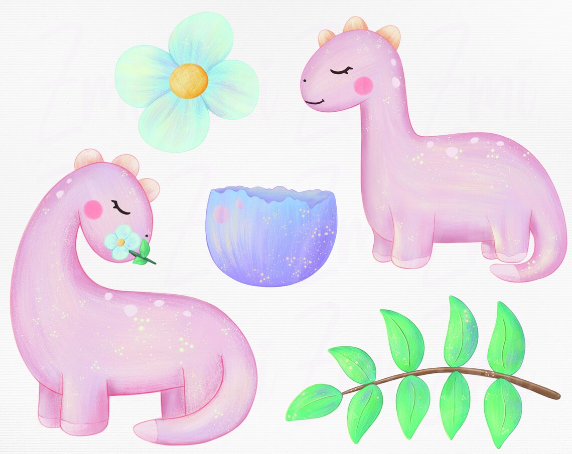 Dinosaur Clipart, Cute Dino Magic PNG, Pink Dinosaur Egg Nursery ...