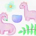 Dinosaur Clipart, Cute Dino Magic PNG, Pink Dinosaur Egg Nursery ...