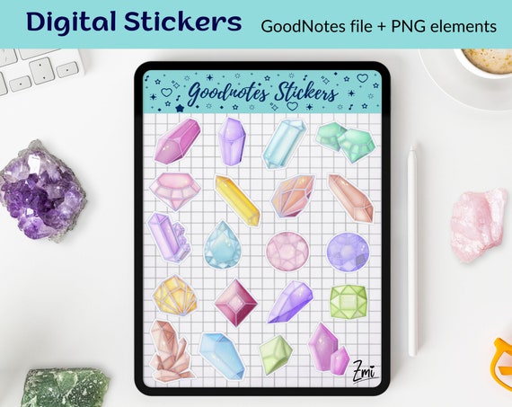 Diamond Crystals Png Digital Stickers for Goodnotes Planner | Etsy