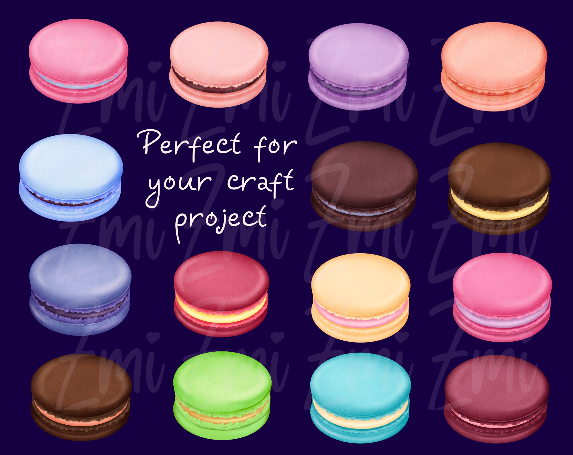 Macaroons PNG Clipart Set, Macaroon Cookies, Pastry Png, Bakery Digital ...