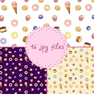 Ice Cream Digital Paper, Sweet Digital Paper, Sweet Background Instant ...