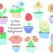 Cute Kawaii Flowers Clipart, Spring Plants PNG, Tulip Sunflower Rose ...