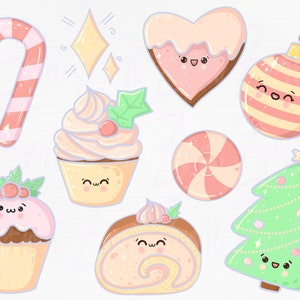 Cute Kawaii Christmas Clipart PNG, Christmas Sweets Food, Gingerbread ...