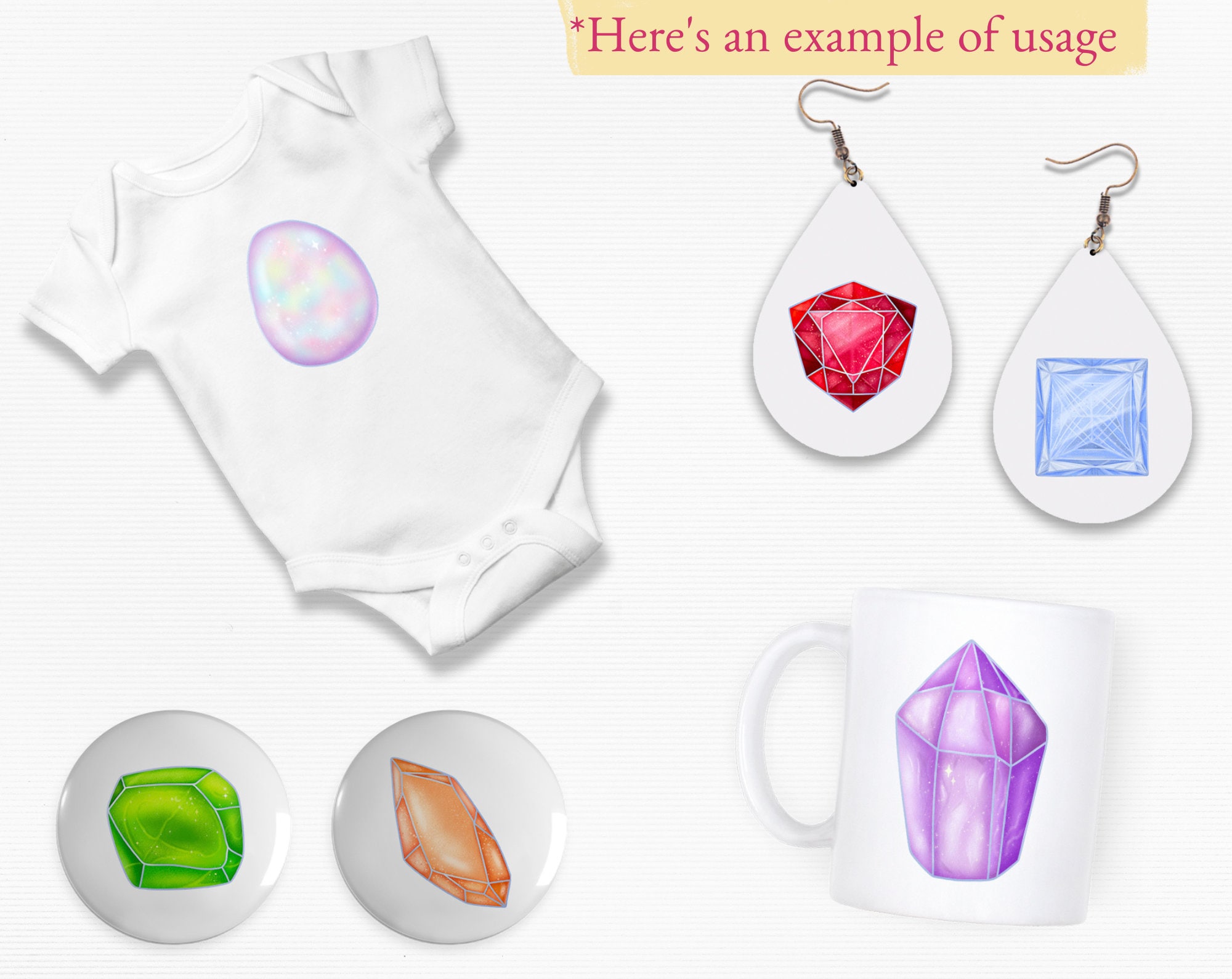 Gemstones PNG Bundle | Crystals Clipart | Printable Stones Clip Art ...