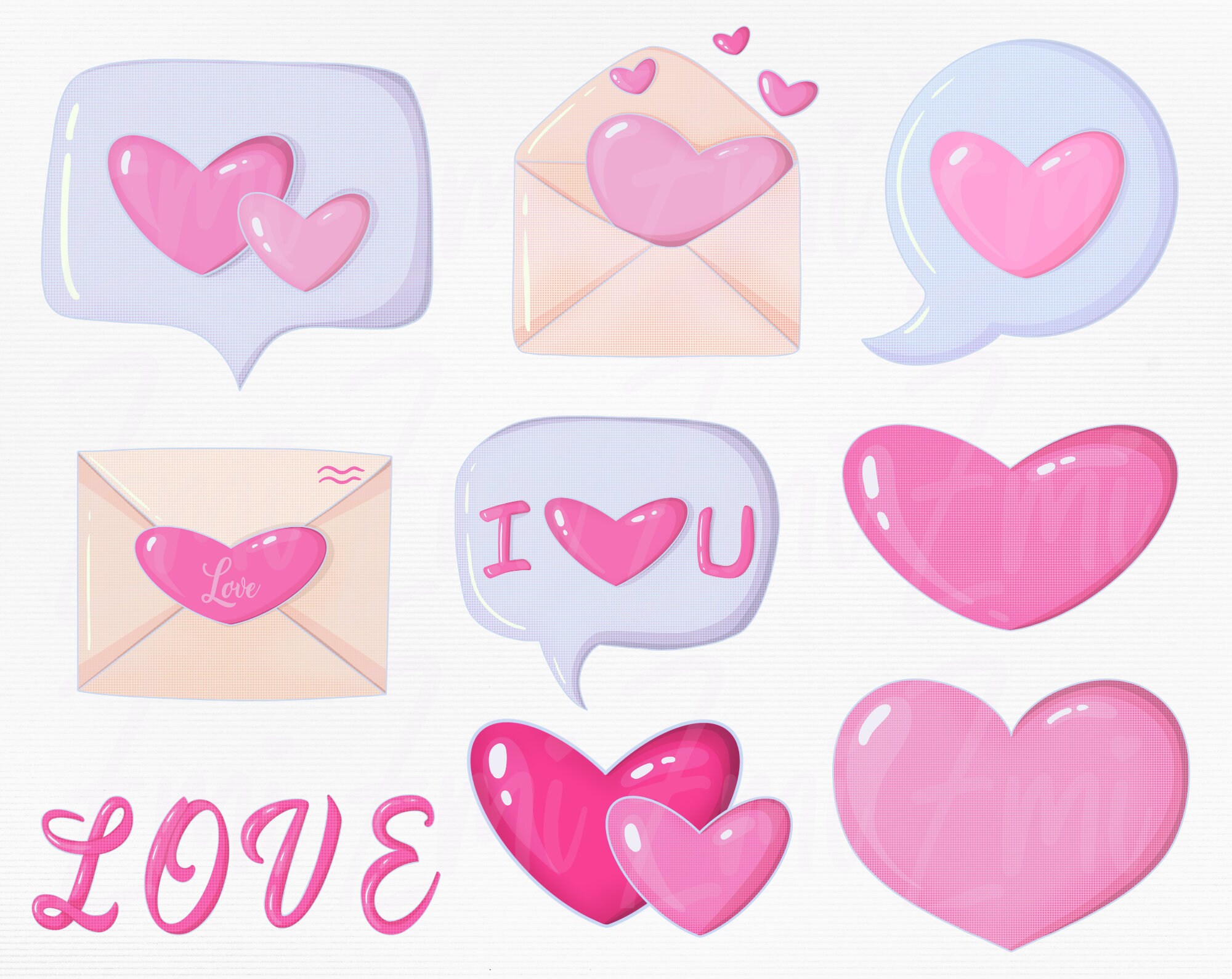 Love Clipart Bundle Valentine Png Pink Hearts Cupcake Png - Etsy