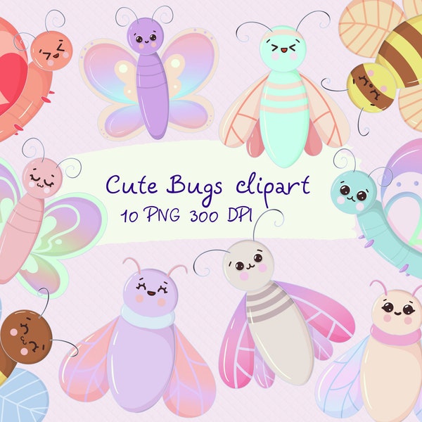 Cute Bugs Clipart - Etsy