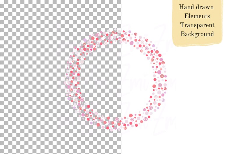 Pink Confetti Borders | Cute Doodle PNG Graphics | Printable Pink ...