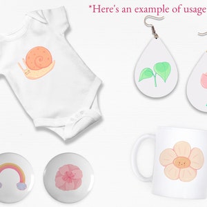 Hello Spring PNG, Garden Clipart, Cute Kawaii Characters, Sun, Rainbow ...