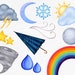 Weather Clipart, Sun Clipart, Clouds PNG, Seasons Graphics, Rainbow ...