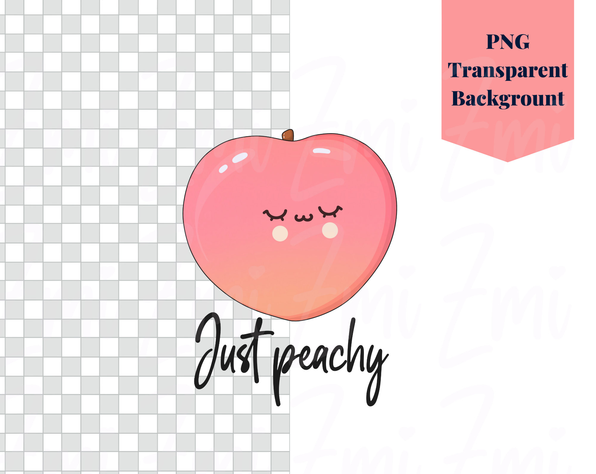 Cute Kawaii Peach Fruit Png Clipart Just Peachy Printable - Etsy