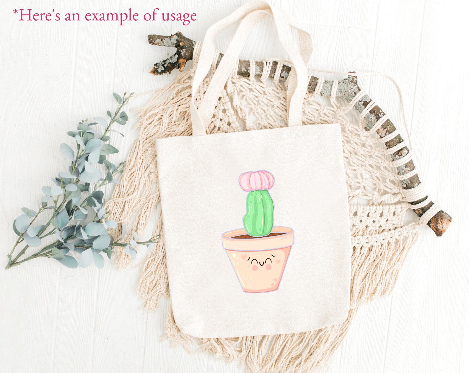 Kawaii Cactus Clipart PNG | Printable Succulent Clipart Bundle ...