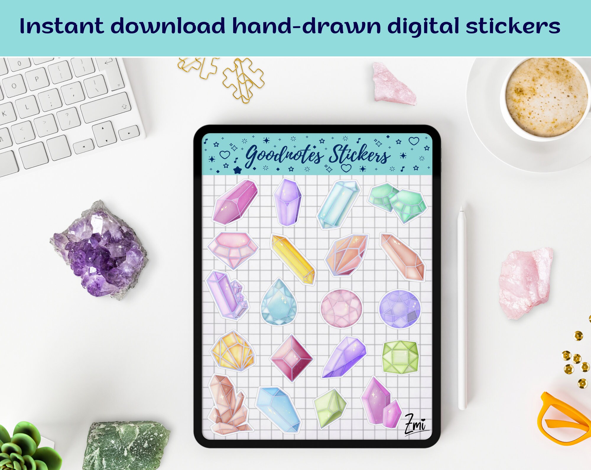 Diamond Crystals Png Digital Stickers for Goodnotes Planner - Etsy
