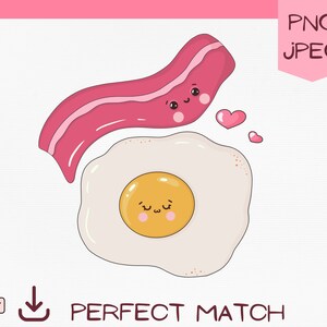 Kawaii Perfect Match Png Clipart, Cute Breakfast Printable Digital Art ...