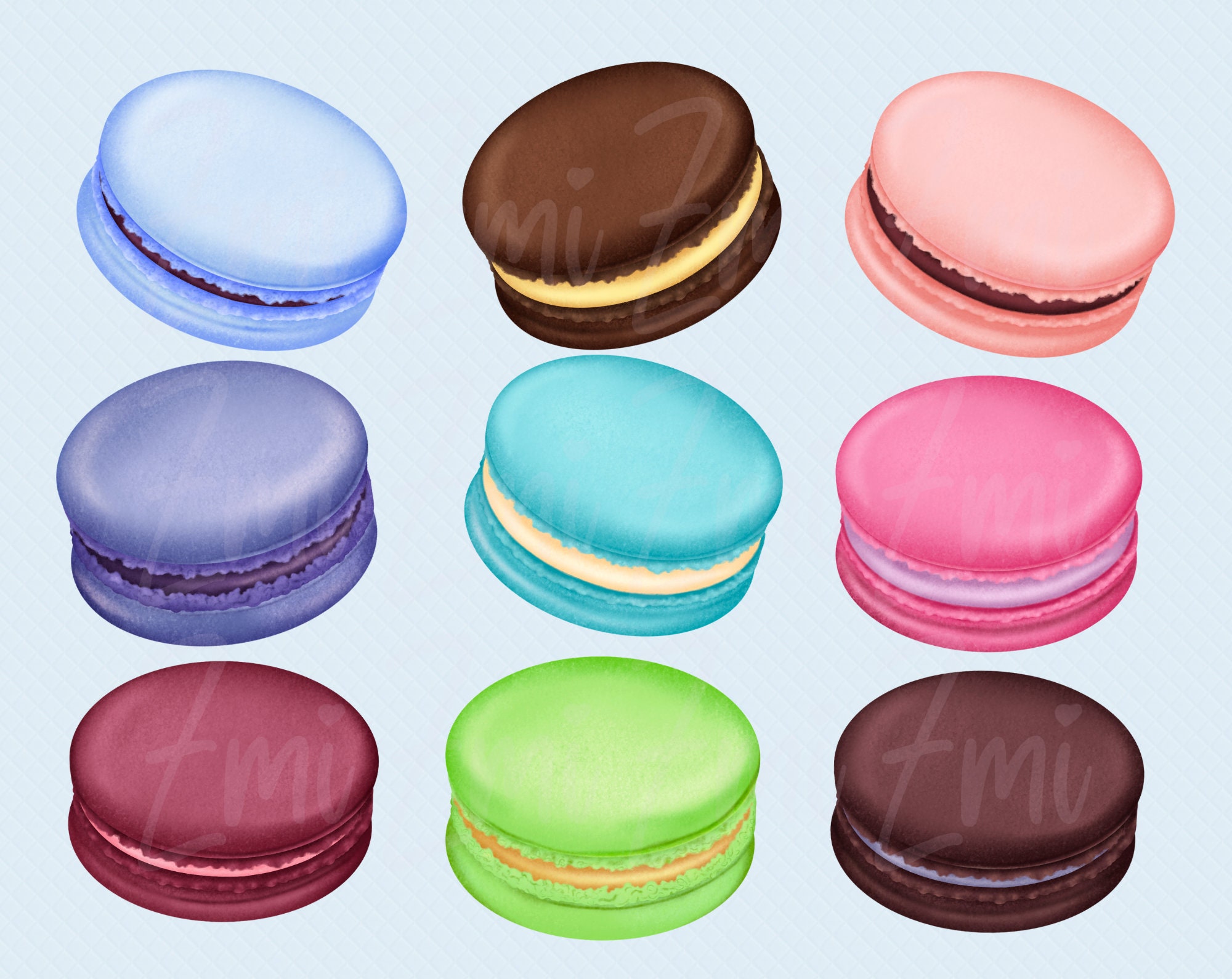 Macaroons PNG Clipart Set, Macaroon Cookies, Pastry Png, Bakery Digital ...