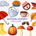 Fall Clipart, Cozy Autumn Png, Fall Printable Leaves, Halloween ...