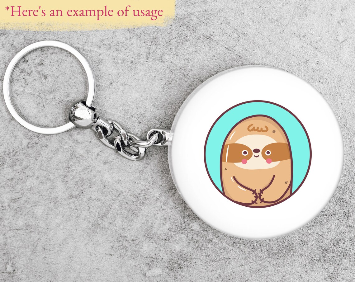 Cute Sloth Clipart Set Printable PNG Files Funny Kawaii Doodle Animal ...