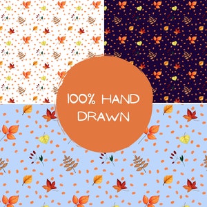 Fall Digital Paper, Autumn Background, Fall Seamless Pattern, Mushrooms ...