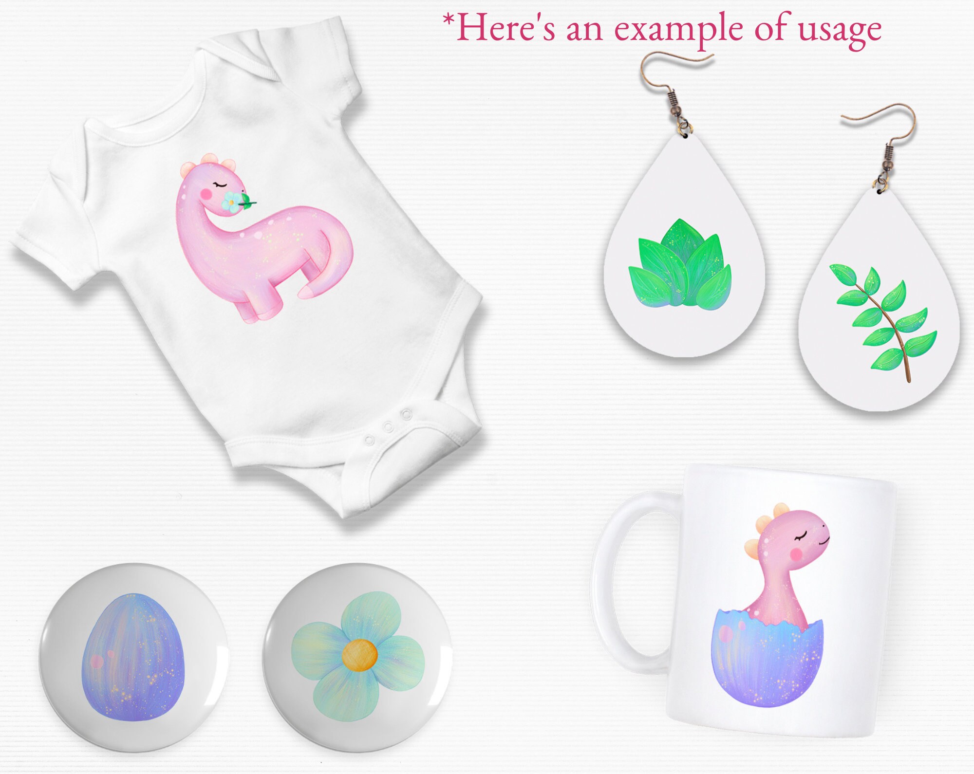 Dinosaur Clipart, Cute Dino Magic PNG, Pink Dinosaur Egg Nursery ...