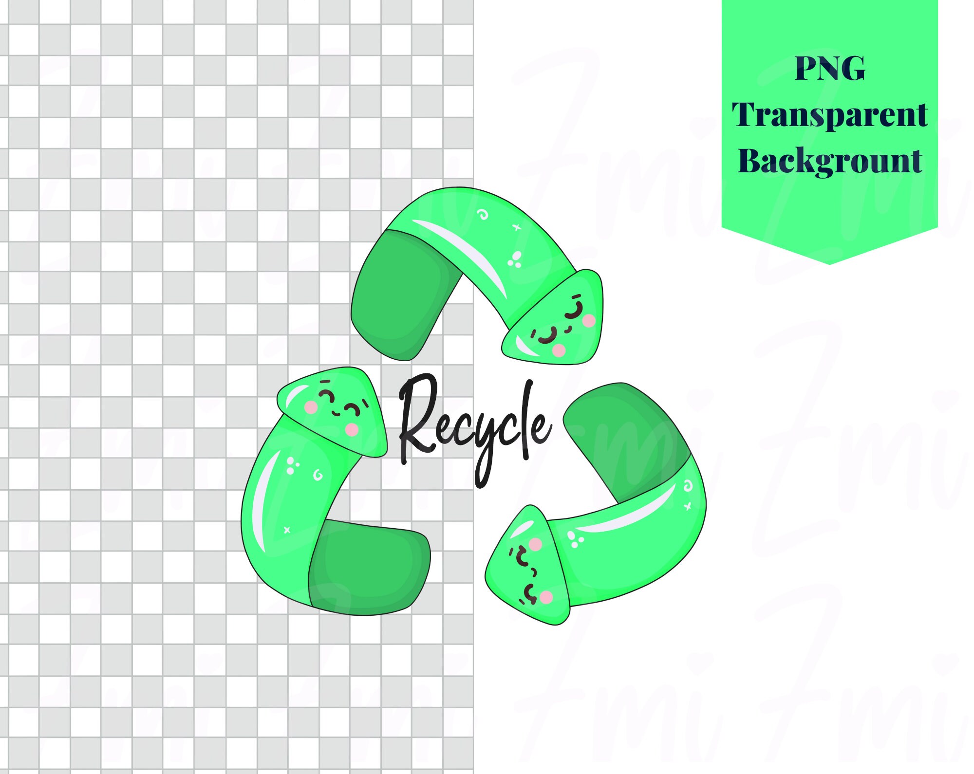 Recycle Png Clipart, Cute Kawaii Zero Waste Printable Sublimation ...