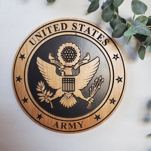 U.S. Army Wall Wood Carved Plaque, U.S. Army Wall Art ,veteran Decor ...