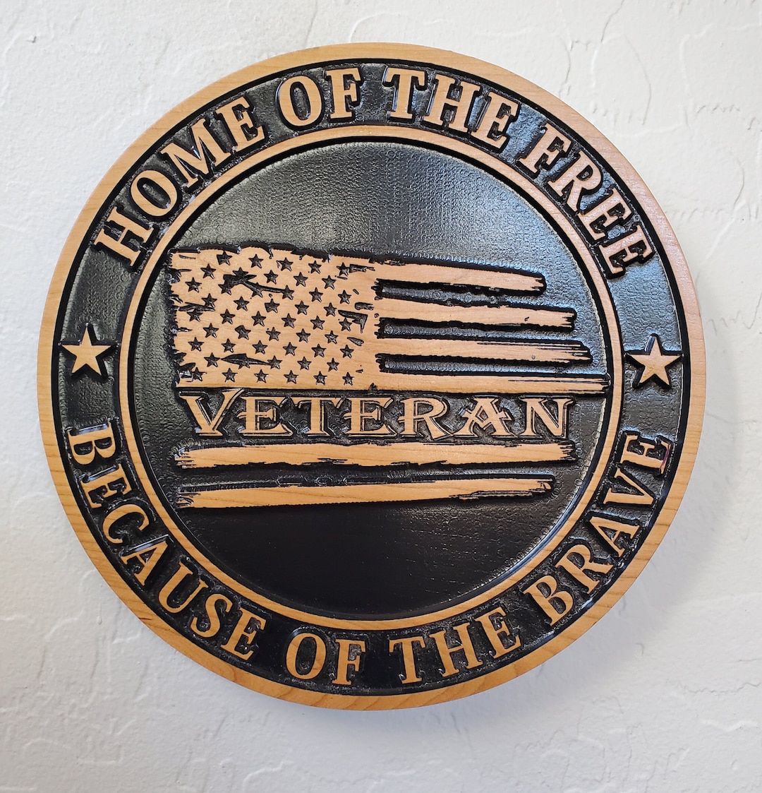 Veteran Wood Carved Plaque, Honor Military Veteran Wall Art, Veteran ...