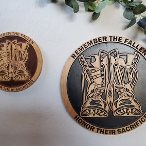 Honor Their Sacrifice Wood Carved Plaque, Veteran Honor Wall Art ...