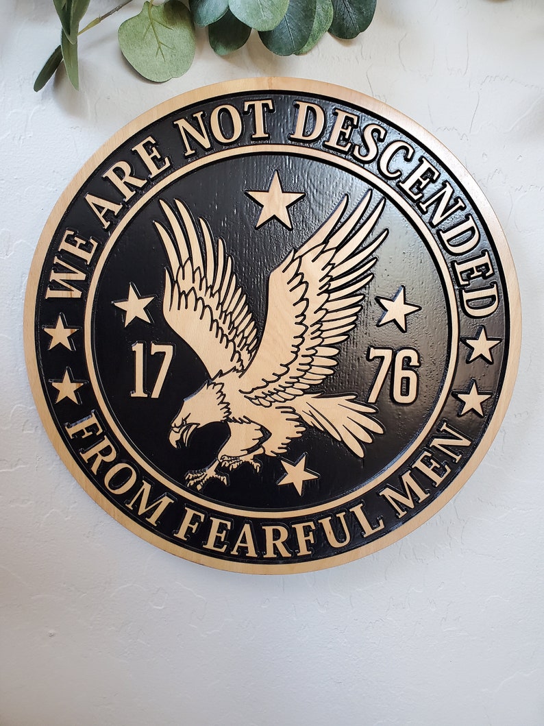 1776 Revolutionary Homemade Wood Carved Wall Decor, We Are Not ...