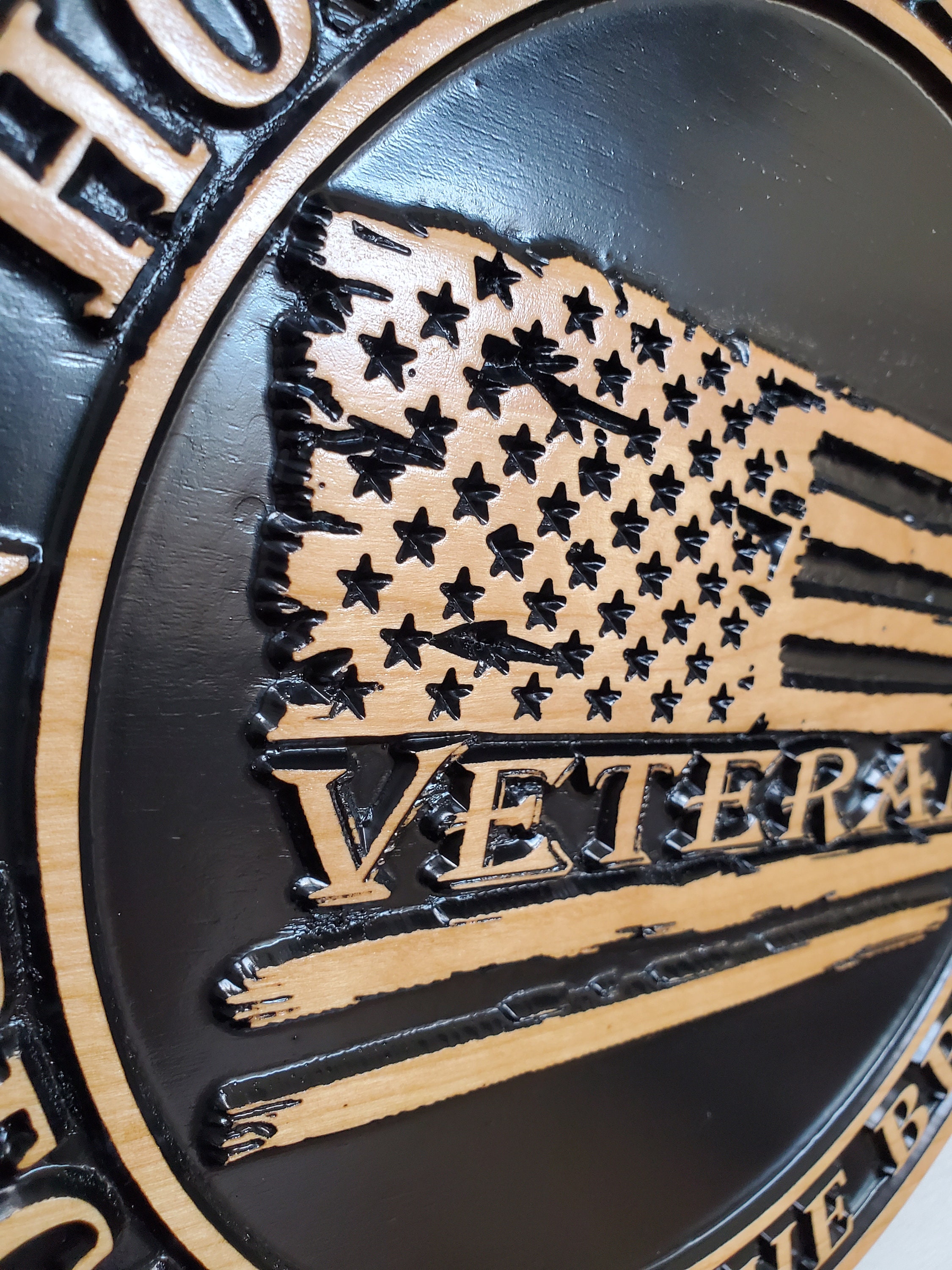 Veteran Wood Carved Plaque, Honor Military Veteran Wall Art, Veteran ...