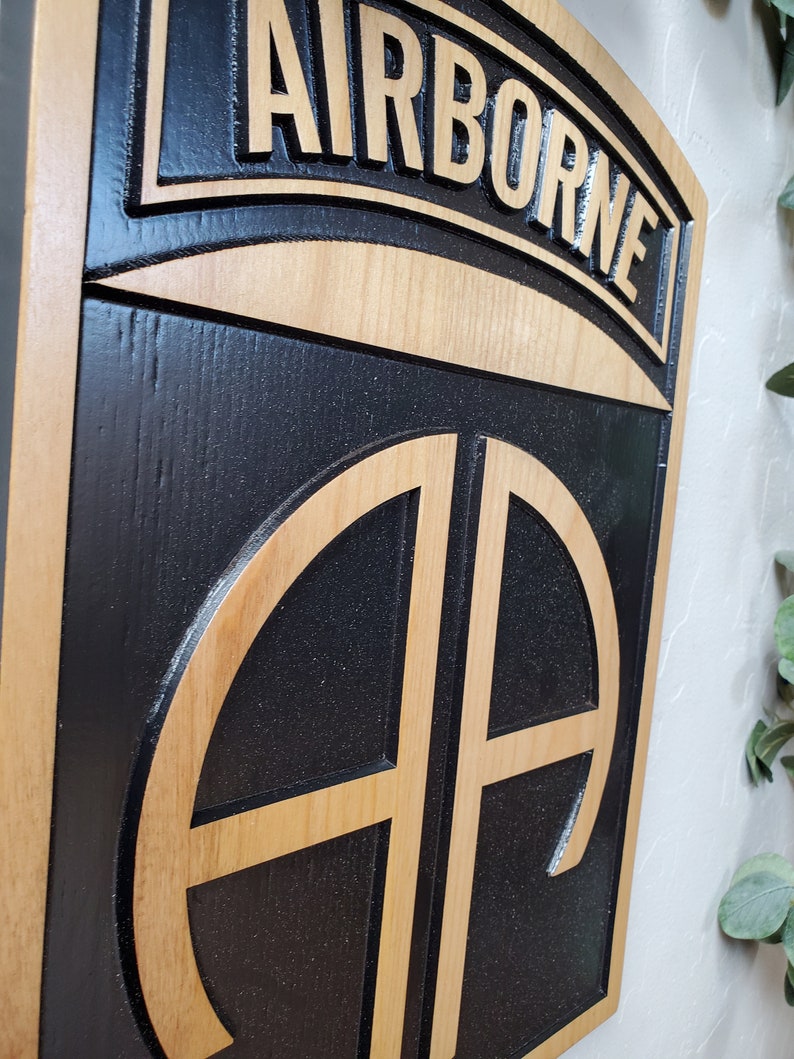 U.S. Army Airborne Wall Wood Carved Plaque 101st 82nd - Etsy