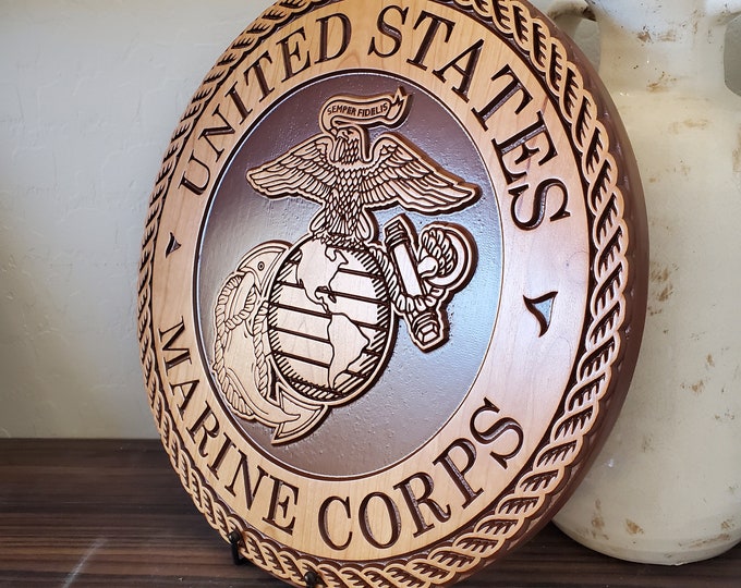 USMC Eagle Globe & Anchor, EGA, CNC Carved, 3D Wood Carving, Promotion ...