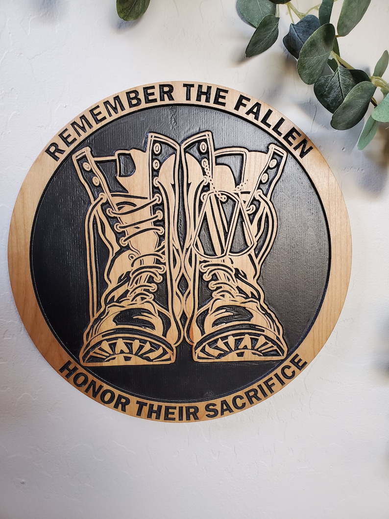 Honor Their Sacrifice Wood Carved Plaque Veteran Honor Wall | Etsy