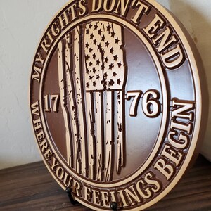 1776 Bill of Rights 1st Amendment Wood Carved Wall Decor, My Rights Don ...