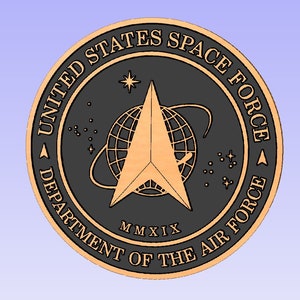 U.S. Space Force Emblem Wood Carved Plaque, Veteran Wall Art, Service ...
