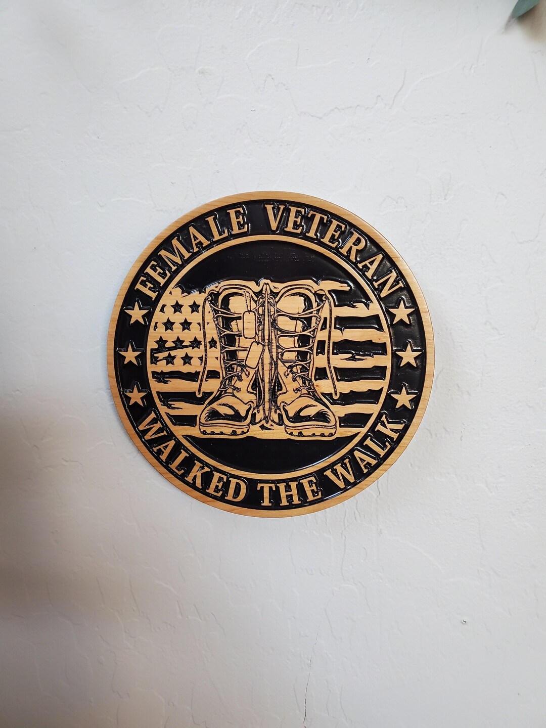 Female Veteran Walked the Walk Wood Carved Plaque, Female Veteran Wall ...
