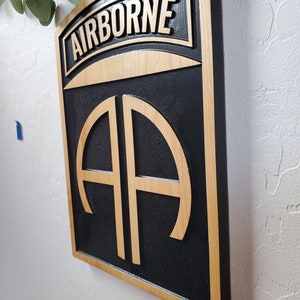 U.S. Army Airborne Wall Wood Carved Plaque,, 173rd, 101st, 82nd, 11th ...