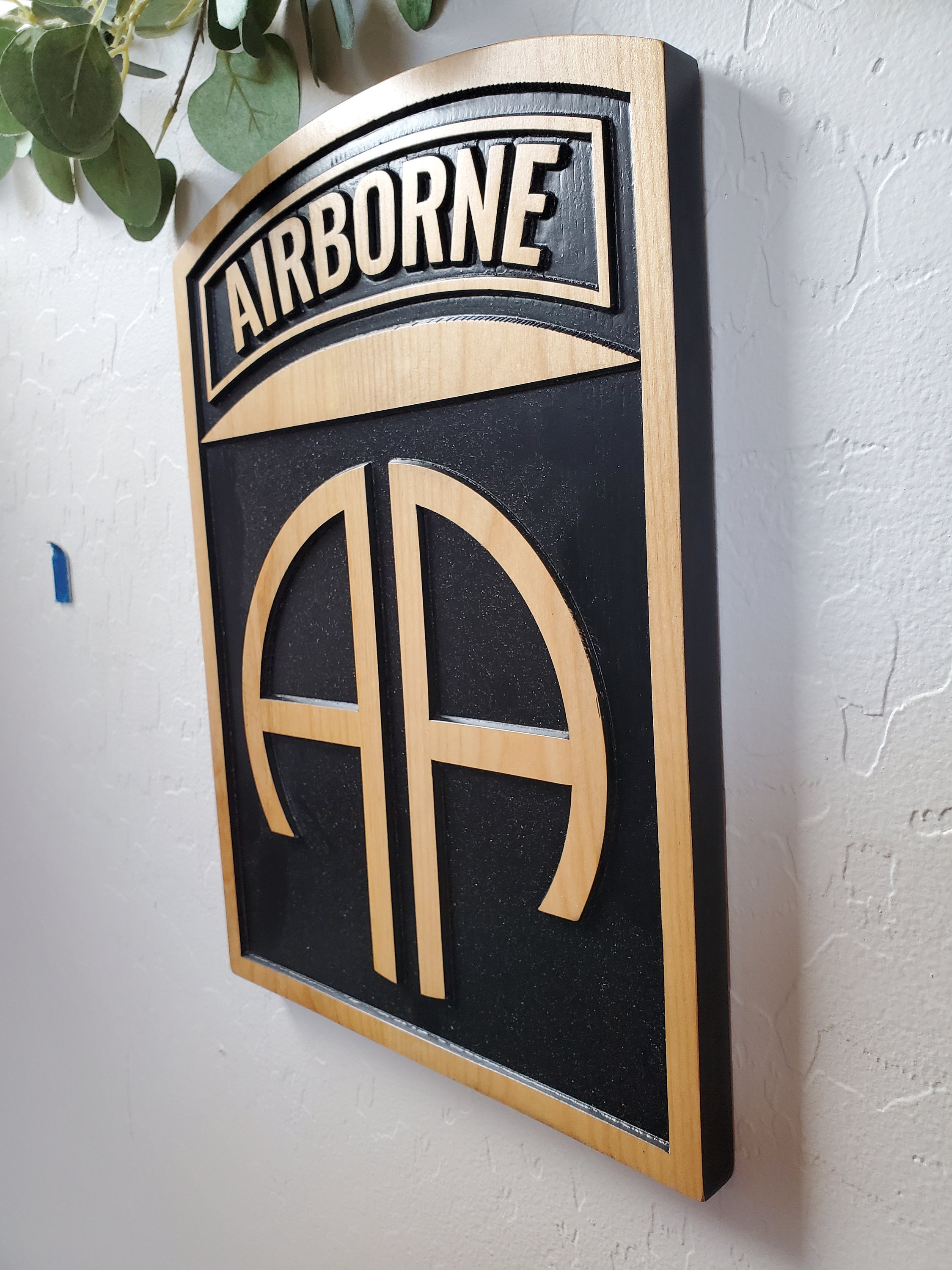 U.S. Army Airborne Wall Wood Carved Plaque 101st 82nd - Etsy