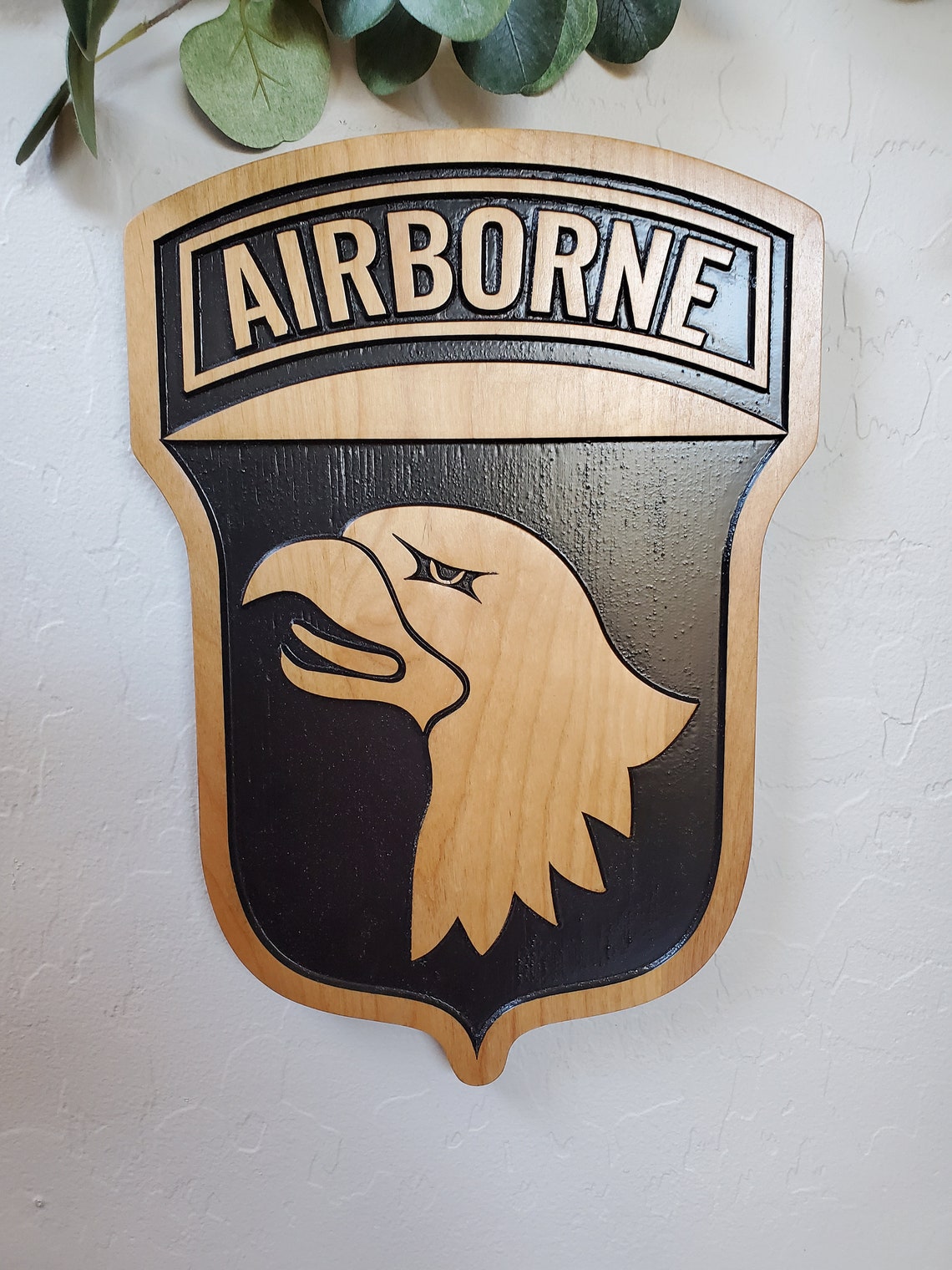 U.S. Army Airborne Wall Wood Carved Plaque 101st 82nd - Etsy