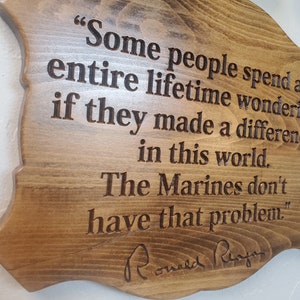 Ronald Reagan Quote About Marines Making a Difference, Patriotic Wood ...